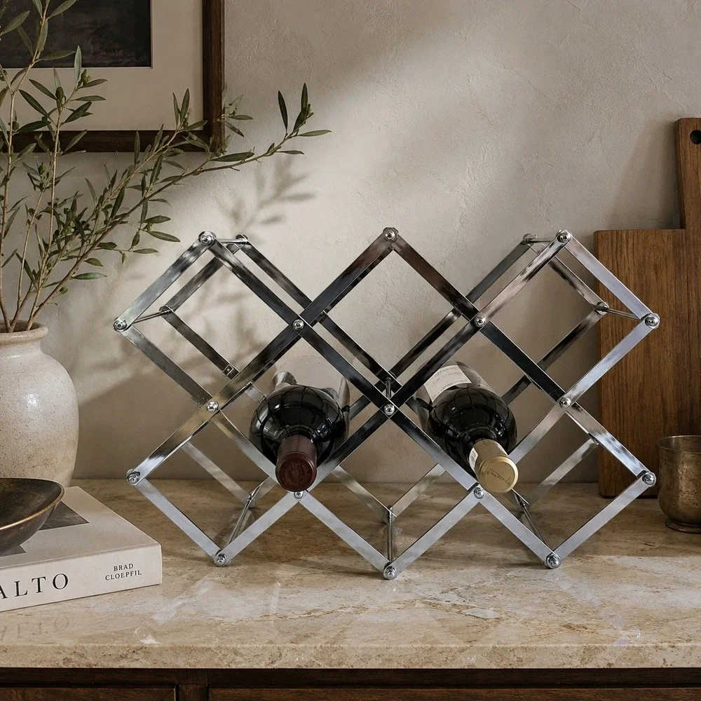 Dining | Vintage Chrome Expandable Wine Rack Mid Century Bar Cart ...